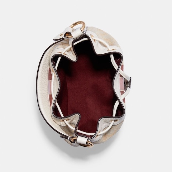 Coach | Bags | Coach Drawstring Bucket Bag In Signature Jacquard With ...